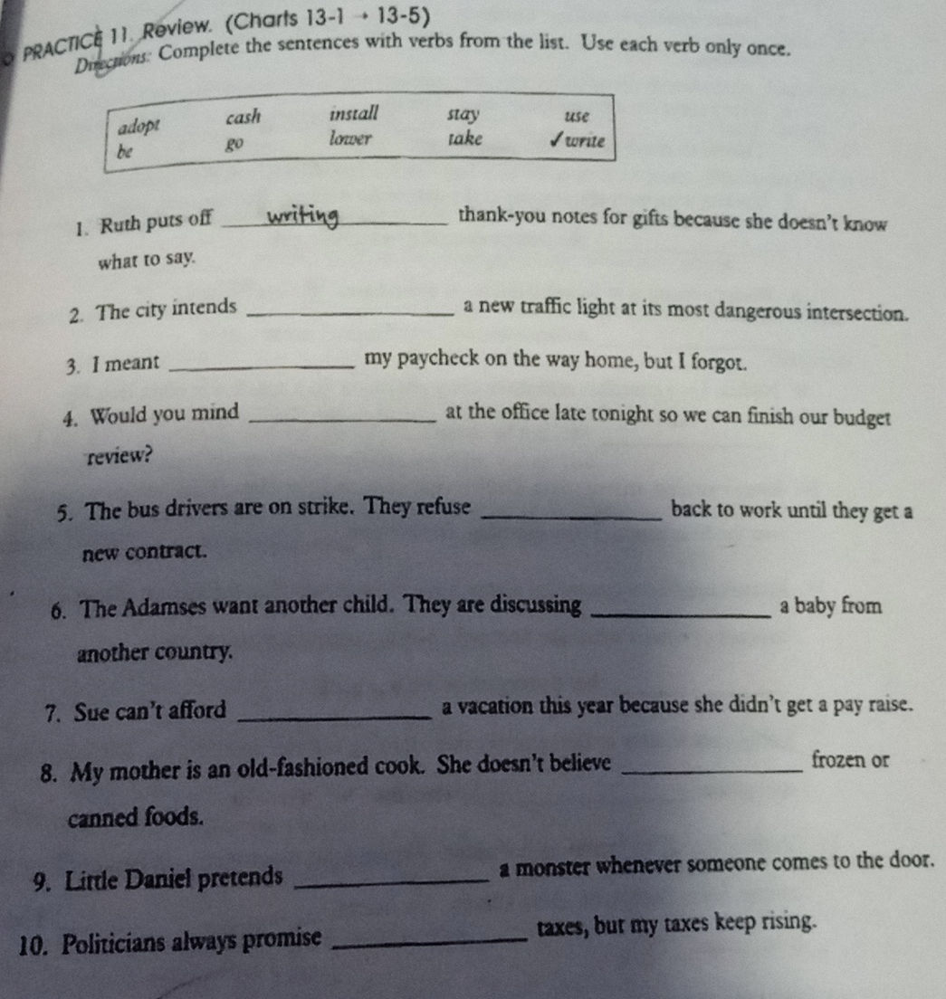 Directions: Complete the sentences with | StudyX