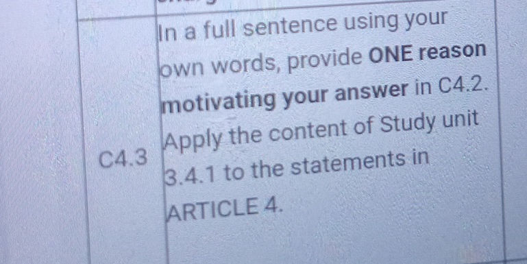 In a full sentence using your own words, | StudyX