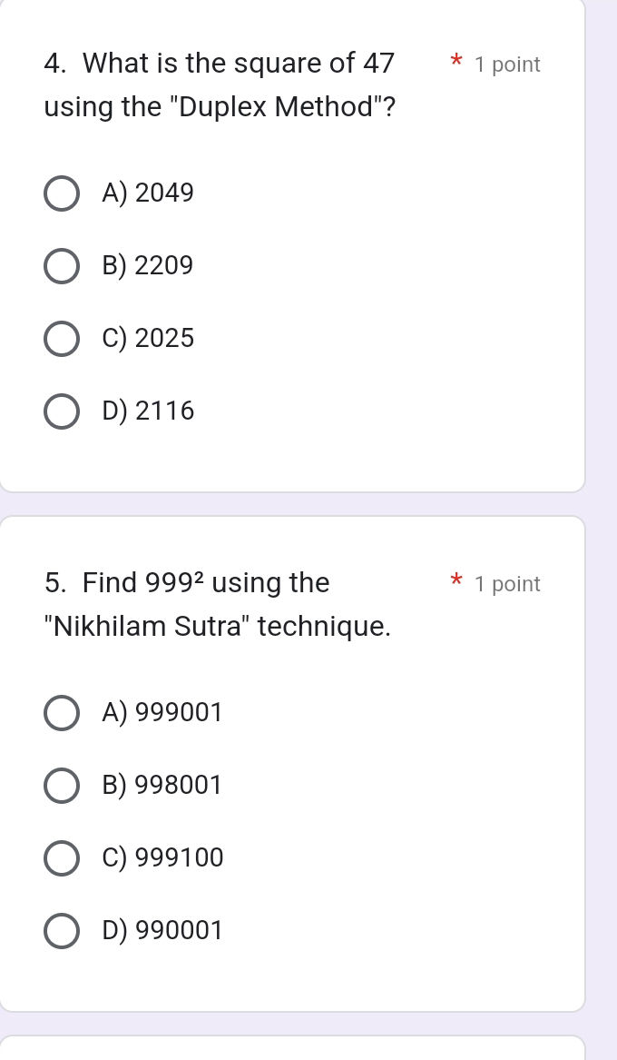 4. What is the square of 47 using the | StudyX