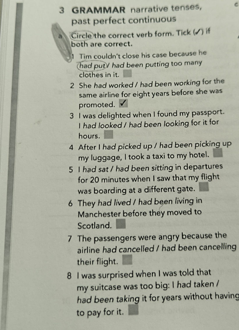 3 GRAMMAR narrative tenses, past perfect | StudyX