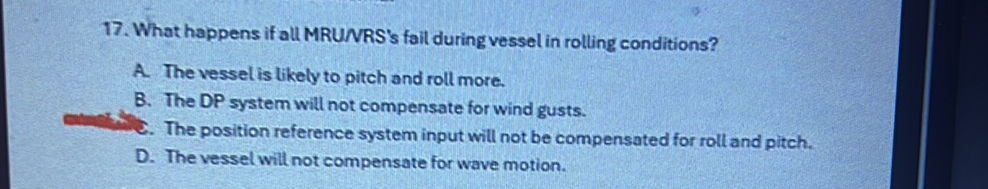 17. What happens if all MRU/VRS's fail | StudyX