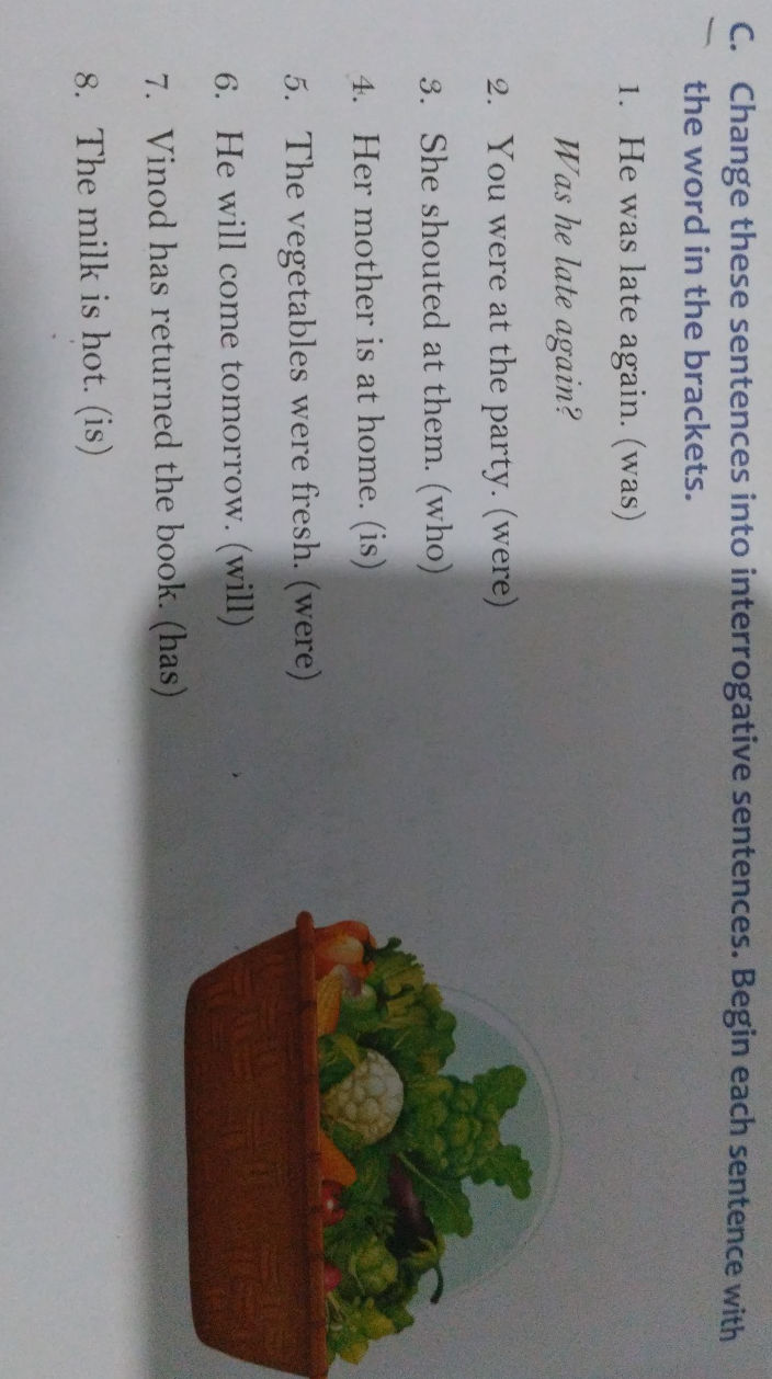 C. Change these sentences into interrogative | StudyX