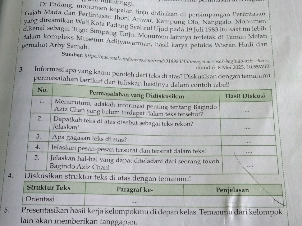 3. Informasi apa yang kamu peroleh dari teks | StudyX