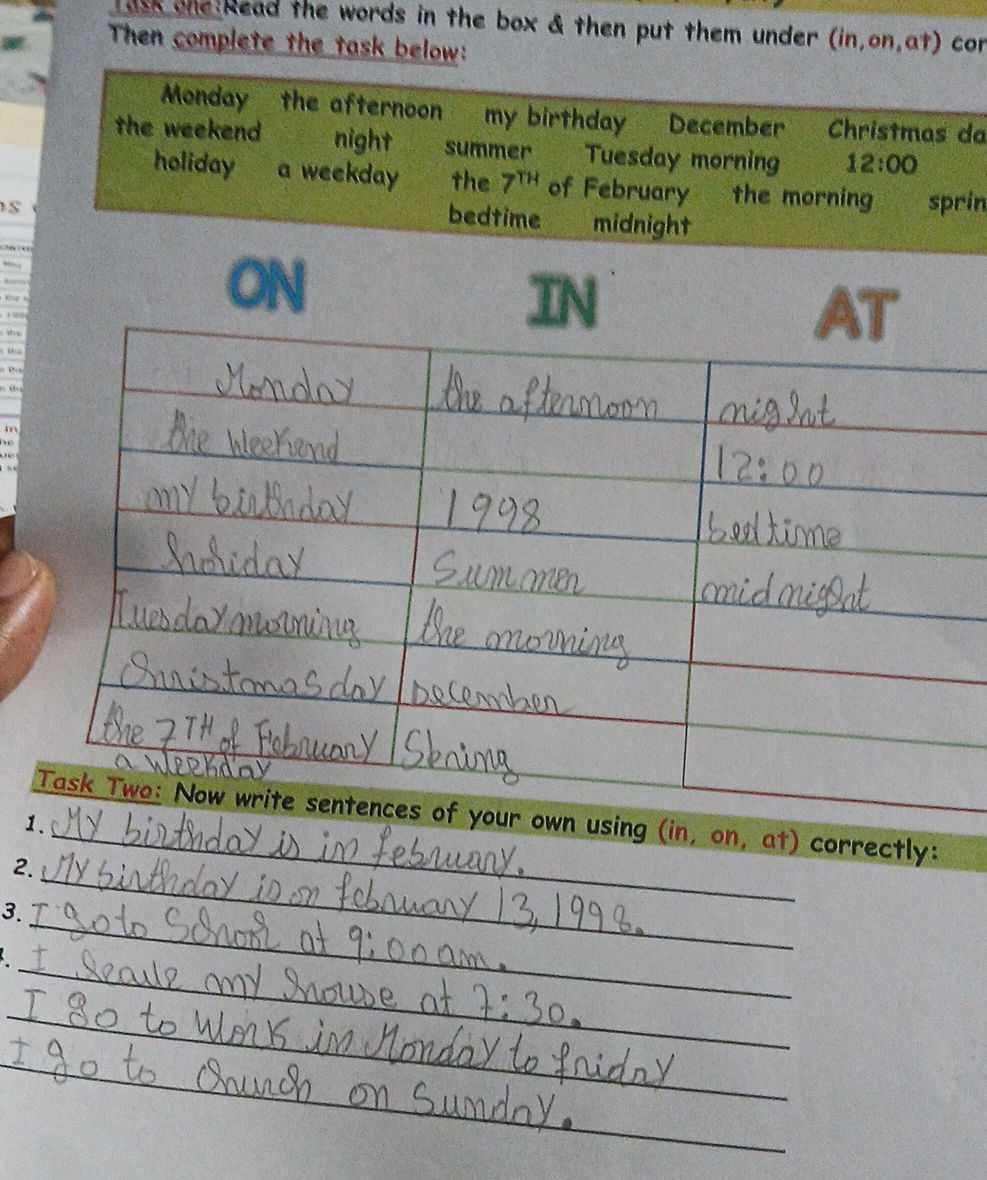Task one: Read the words in the box then | StudyX