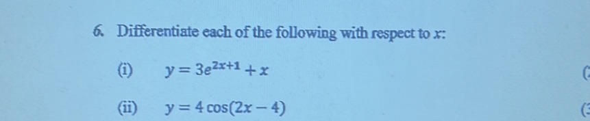 6. Differentiate each of the following with | StudyX