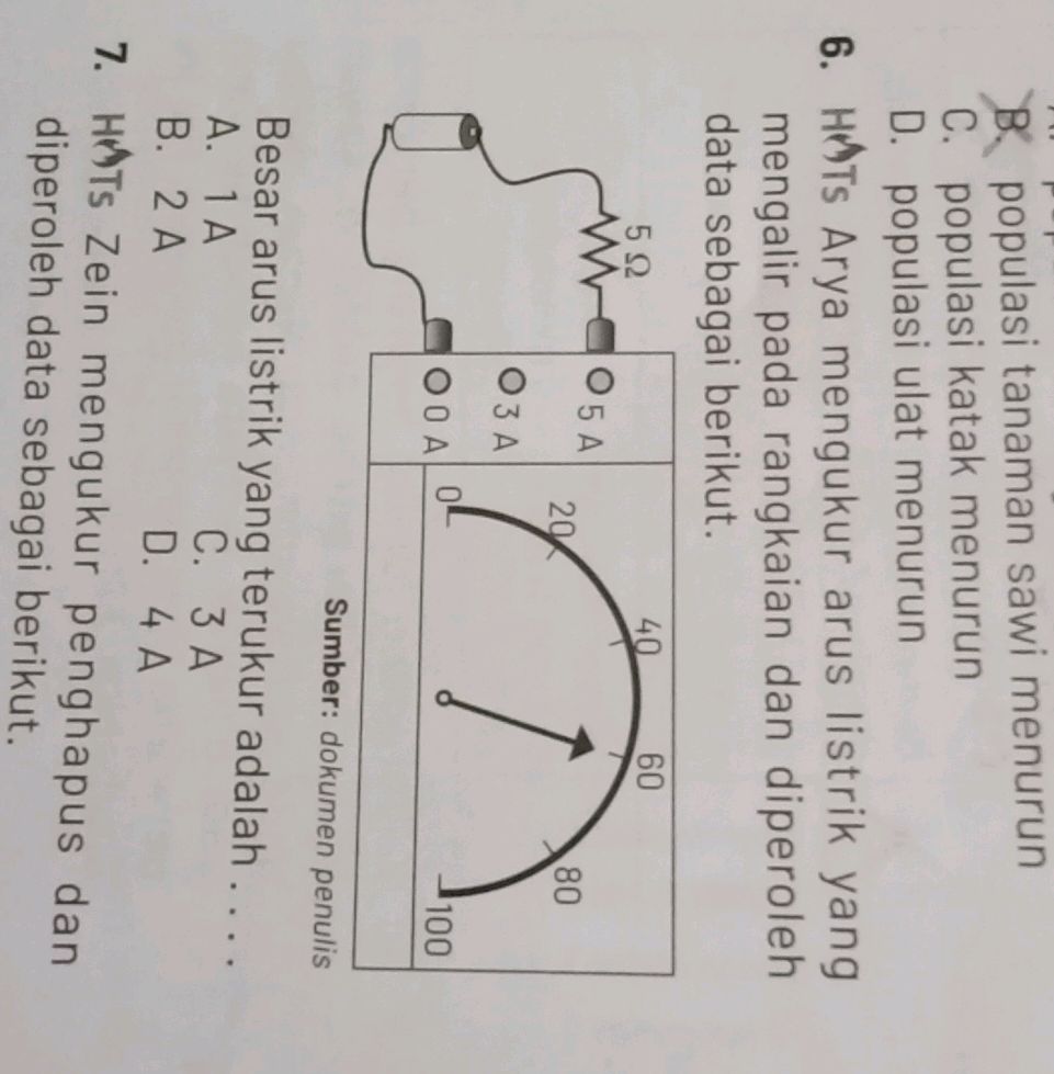 6. HOTs Arya mengukur arus listrik yang | StudyX
