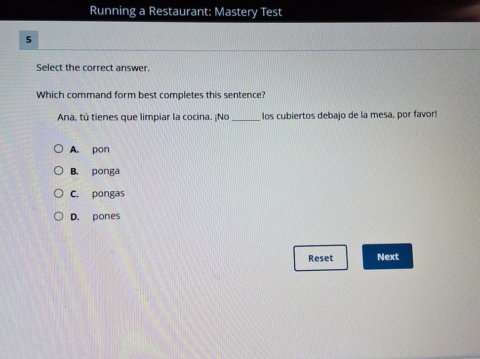 Select the correct answer. Which command | StudyX