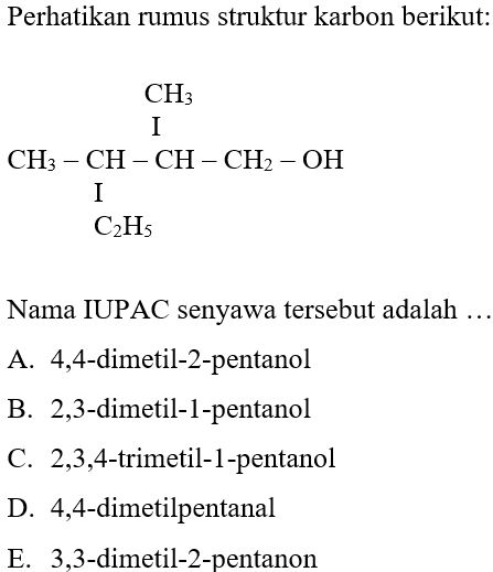 Perhatikan rumus struktur karbon berikut: | StudyX