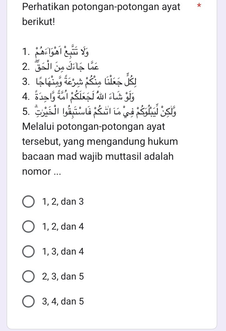 Perhatikan potongan-potongan ayat berikut! | StudyX