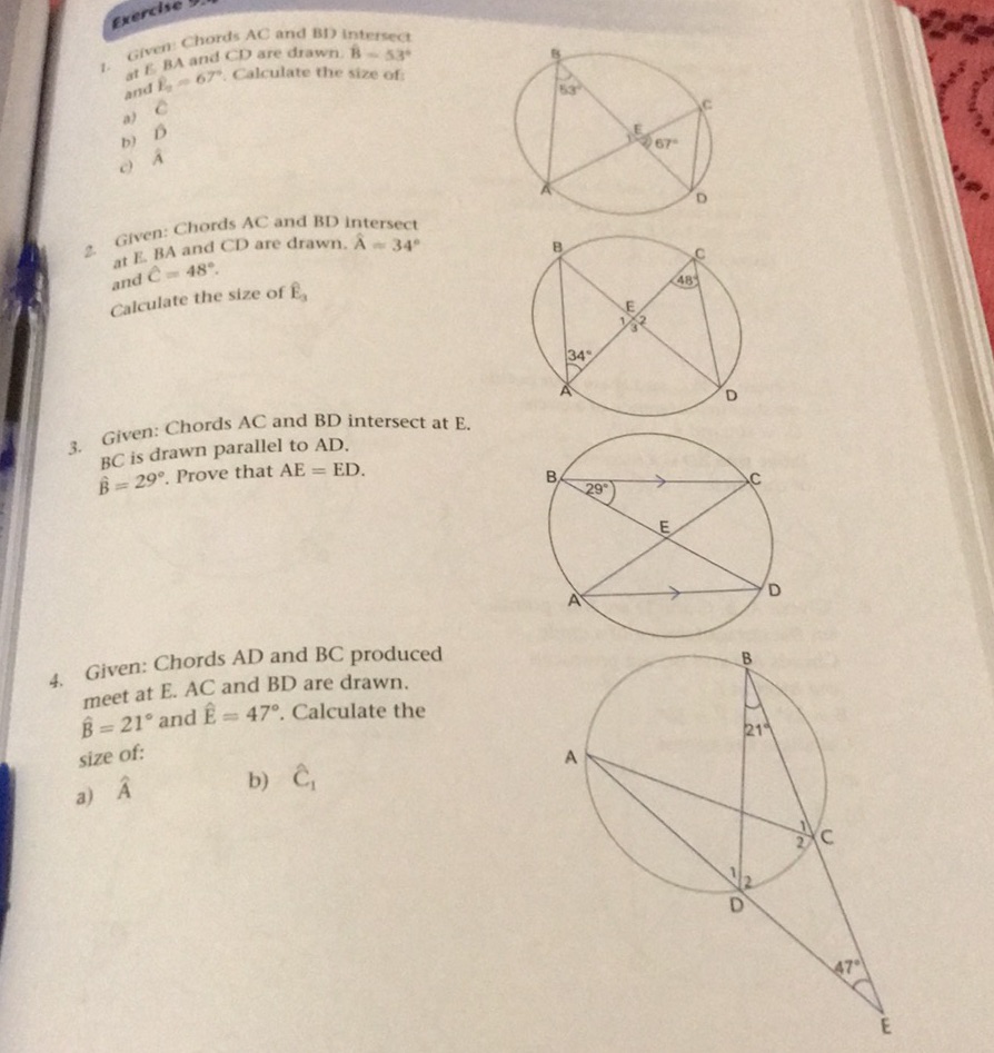 1. Given: Chords AC and BD intersect at E. | StudyX
