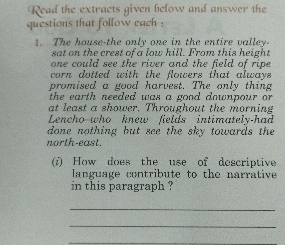 Read the extracts given below and answer the | StudyX