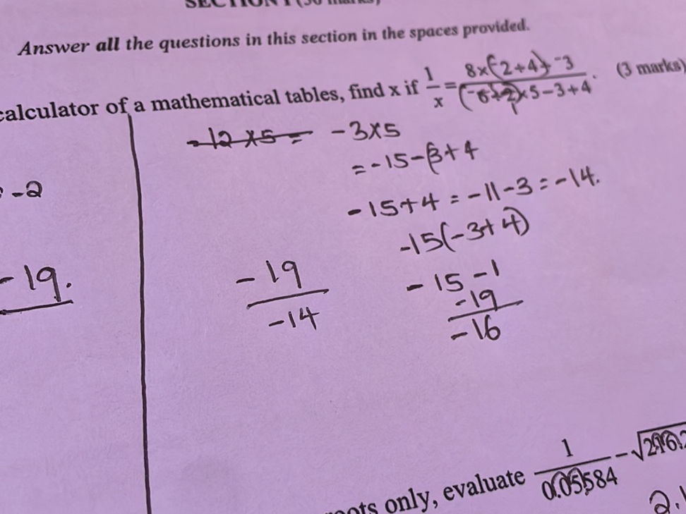 Find x if $ {1}{x} = {8(2+4)-3}{(-6+2) 5 | StudyX