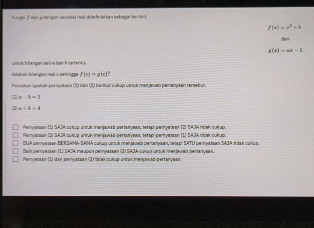 Fungsi $f$ dan $g$ dengan variabel real | StudyX