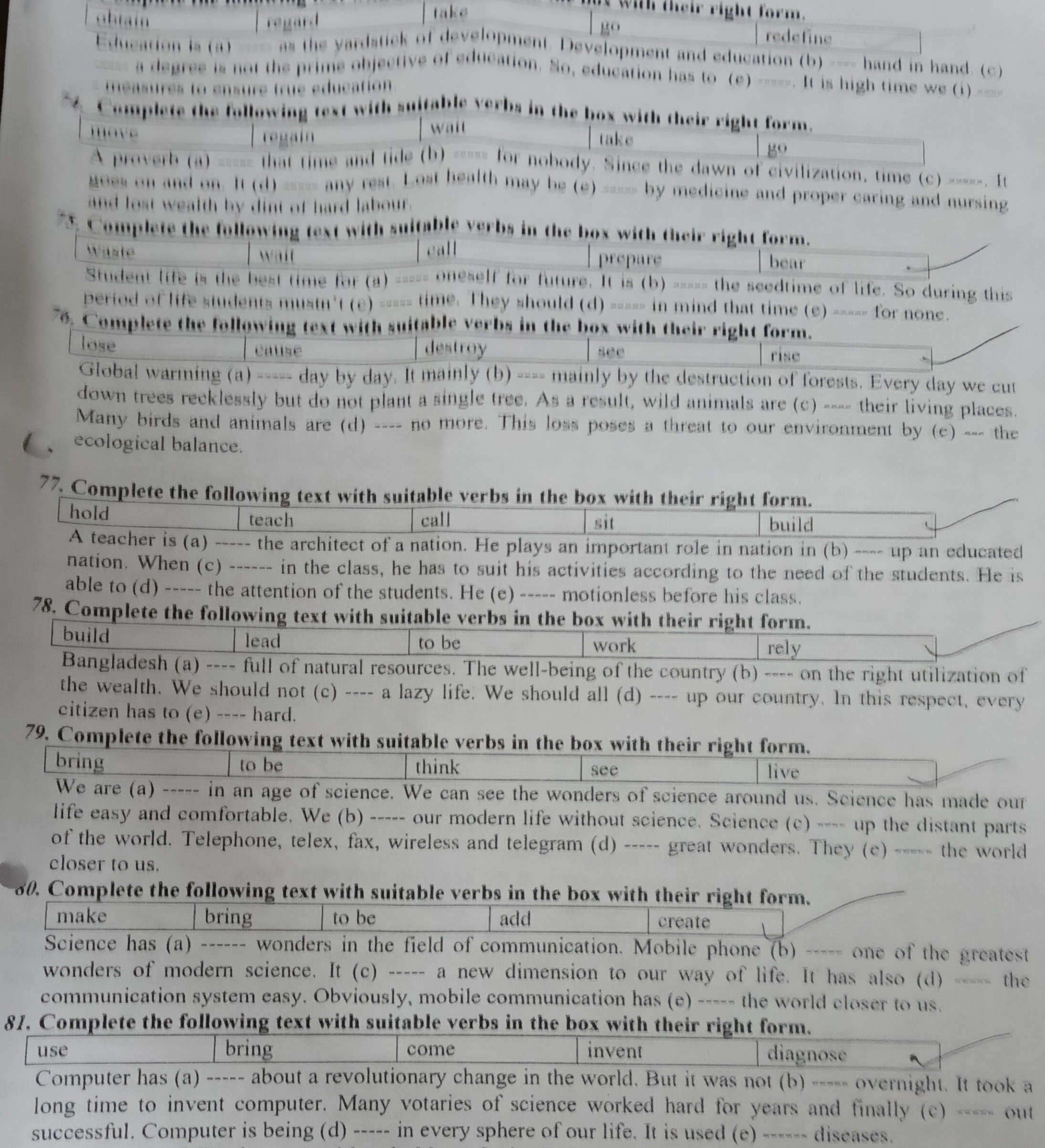 74. Complete the following text with | StudyX