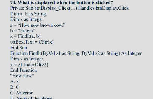 74. What is displayed when the button is | StudyX