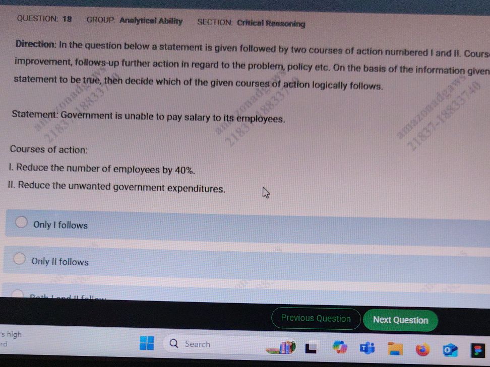 Direction: In the question below a statement | StudyX