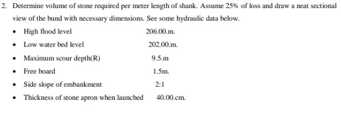 2. Determine volume of stone required per | StudyX