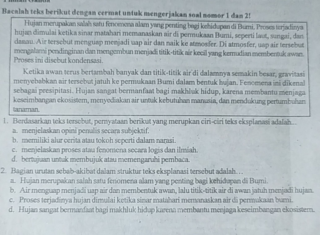 Bacalah teks berikut dengan cermat untuk | StudyX