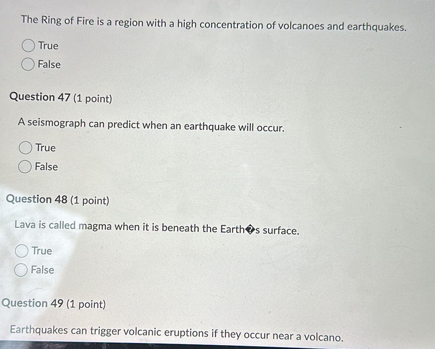 The Ring of Fire is a region with a high | StudyX