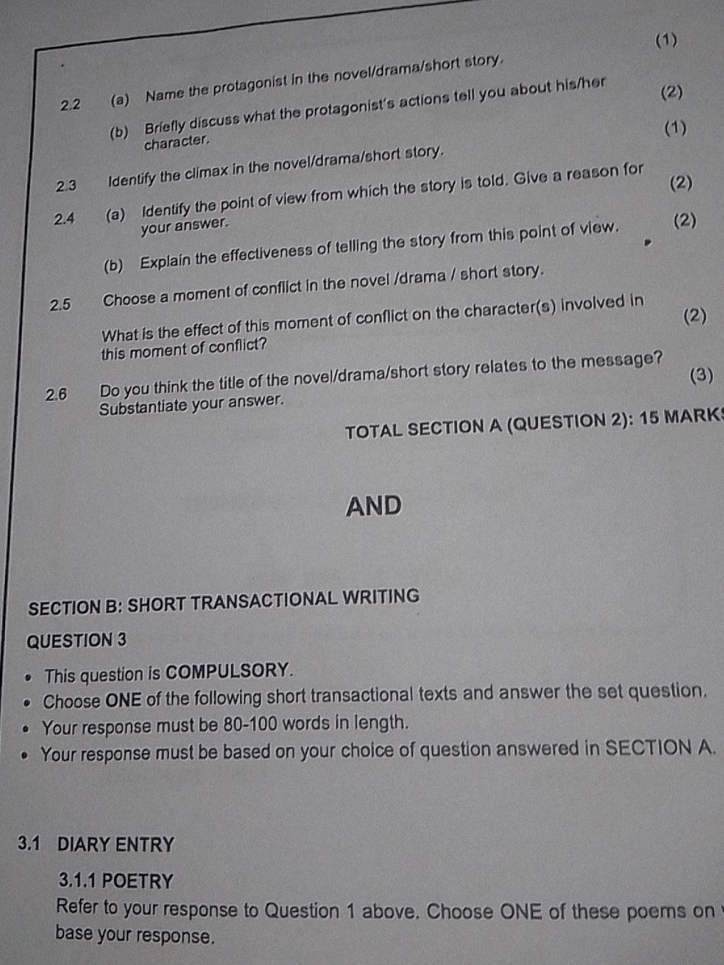 2.2 (a) Name the protagonist in the | StudyX