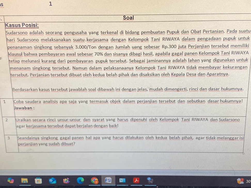 Berdasarkan kasus tersebut jawablah soal | StudyX