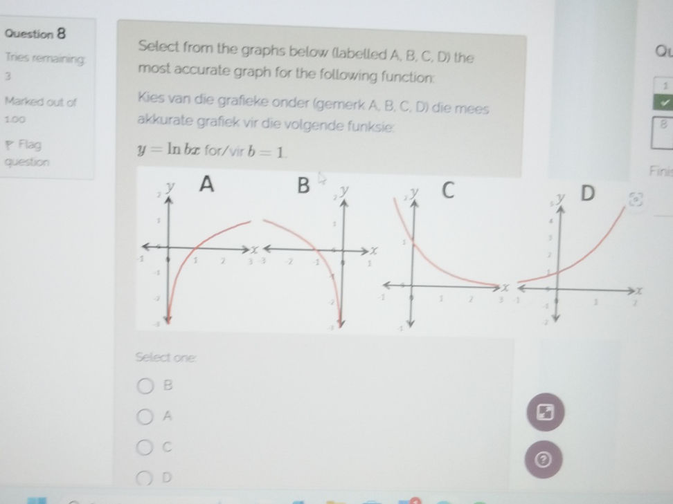 Select from the graphs below (labelled A, B, | StudyX