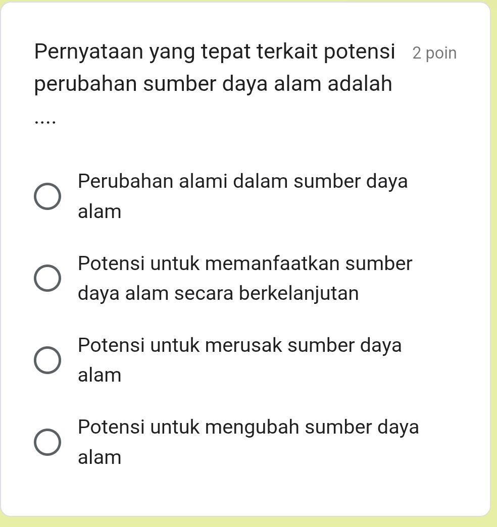 Pernyataan yang tepat terkait potensi | StudyX