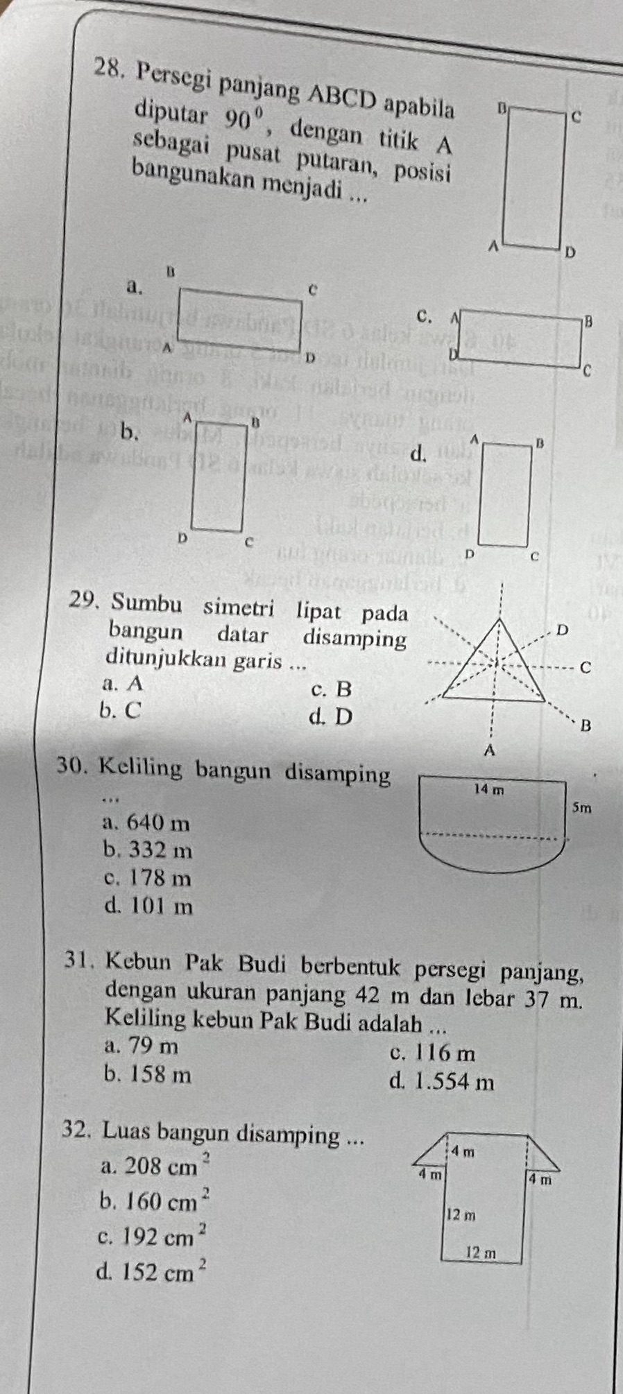 28. Persegi panjang ABCD apabila diputar | StudyX