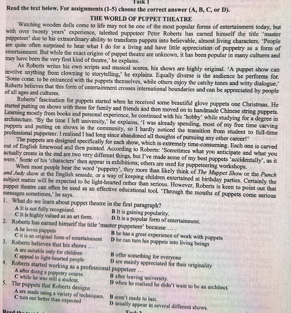 Read the text below. For assignments (1-5) | StudyX