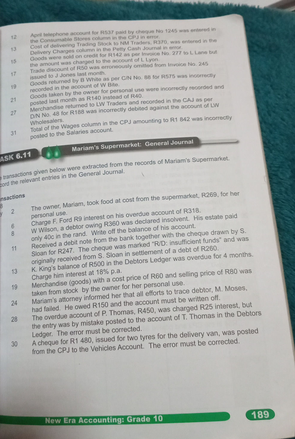 Transactions given below were extracted from | StudyX