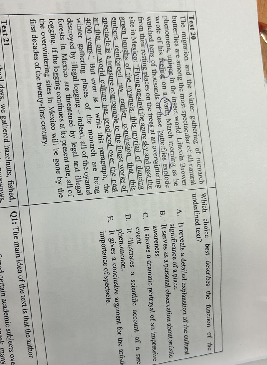 Which choice best describes the function of | StudyX