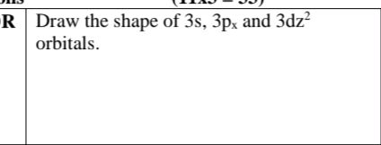 Draw the shape of 3s, 3p_x and 3dz^2 | StudyX