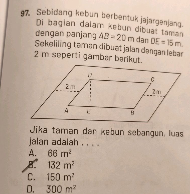 97. Sebidang kebun berbentuk jajargenjang. | StudyX