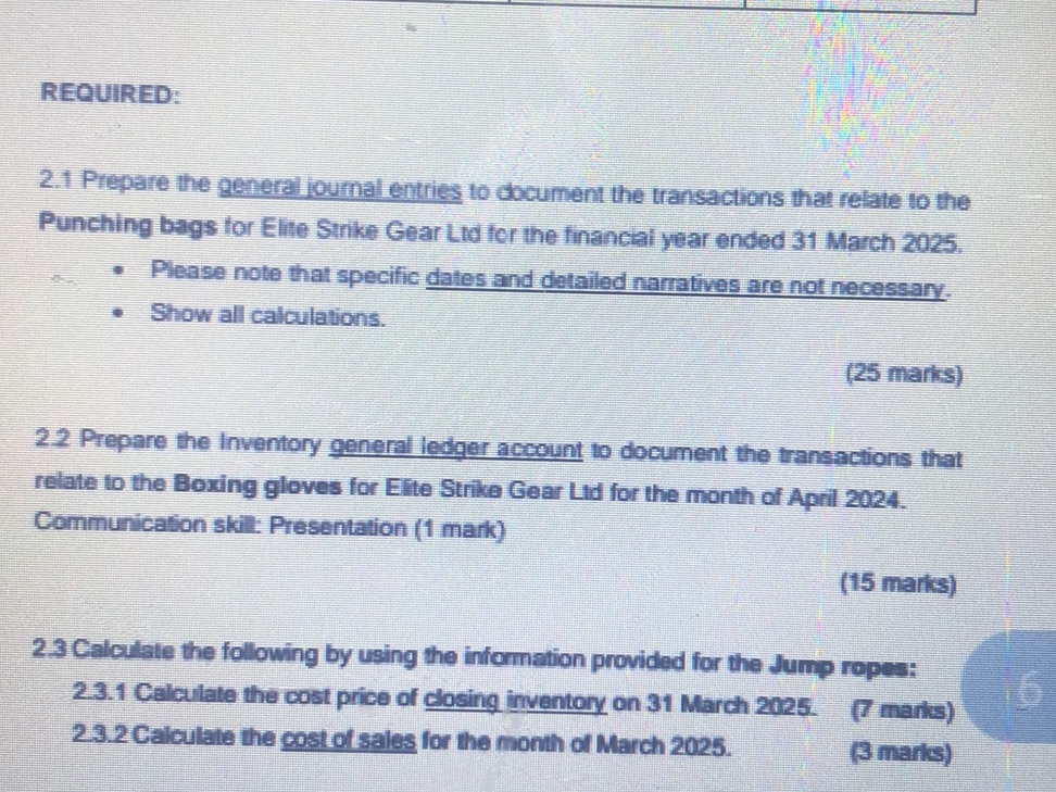 REQUIRED: 2.1 Prepare the general journal | StudyX