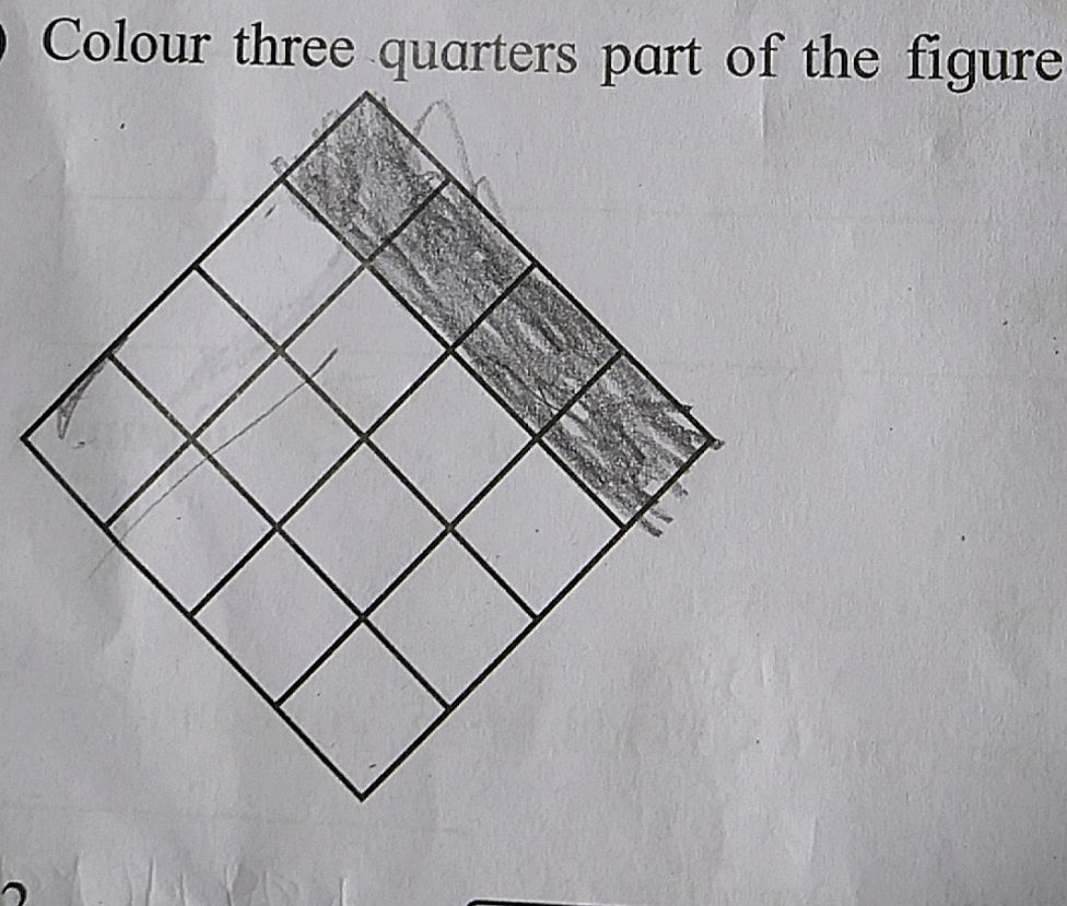 Colour three quarters part of the figure. | StudyX