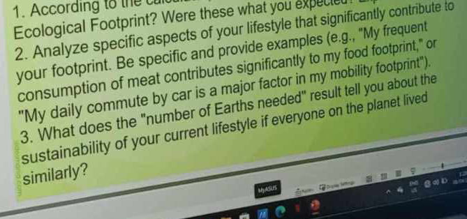 1. According to the Ecological Footprint? | StudyX