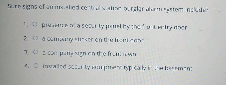Sure signs of an installed central station | StudyX