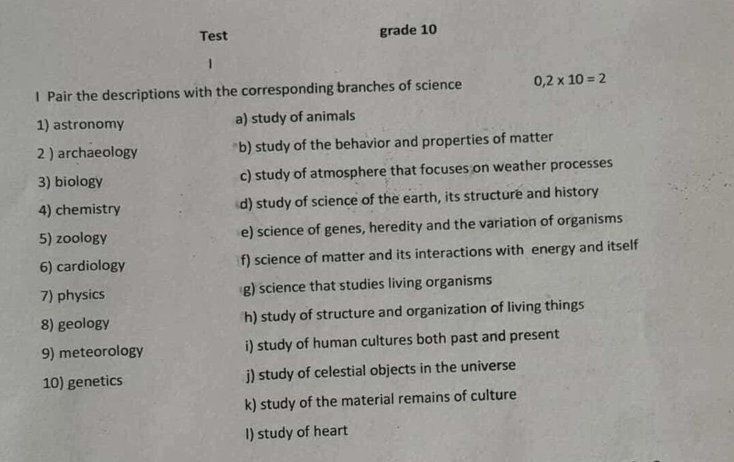 I Pair the descriptions with the | StudyX