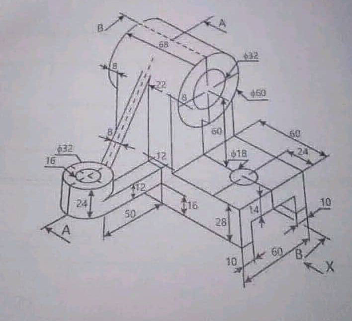 The image is a 3D engineering drawing with | StudyX