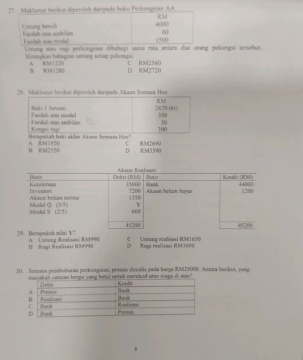 27. Maklumat berikut diperoleh daripada buku | StudyX