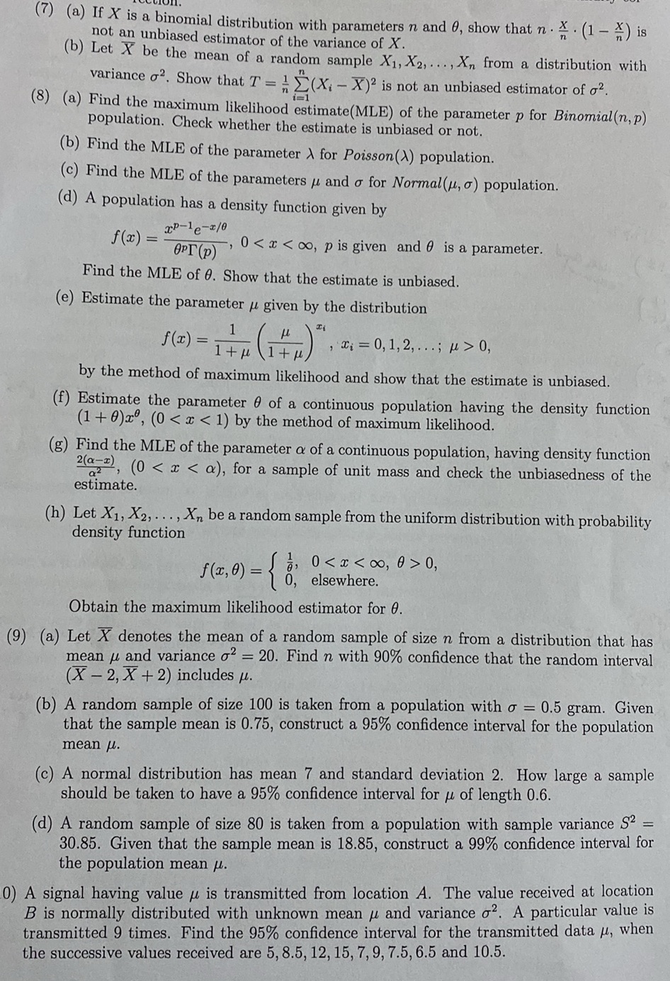 (7) (a) If $X$ is a binomial distribution | StudyX