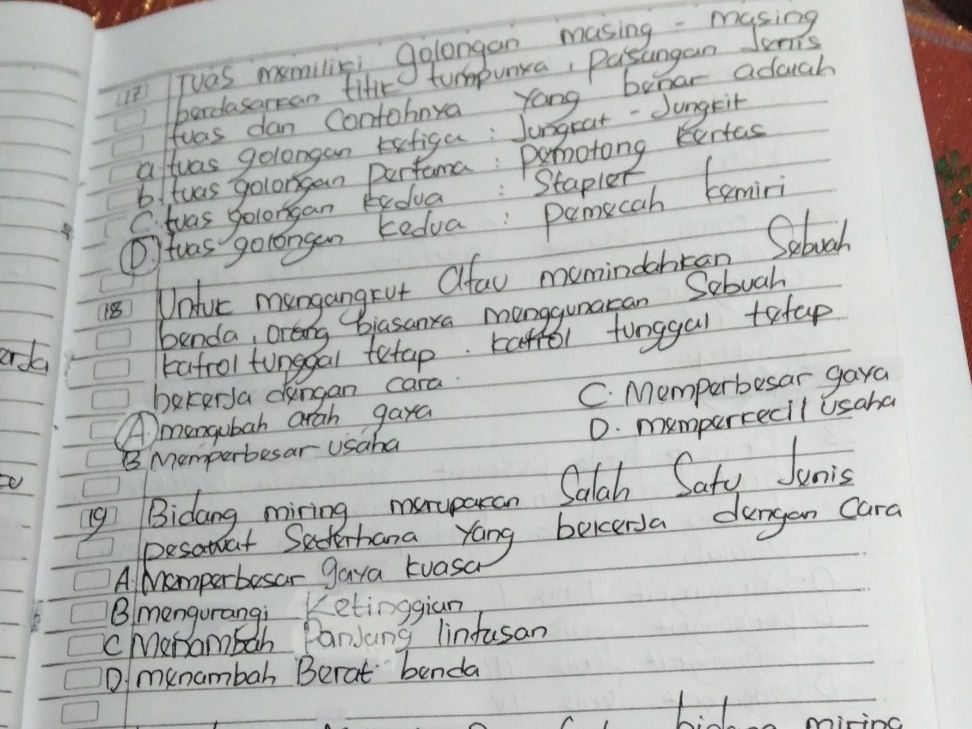 (17) Tuas memiliki golongan berdasarkan | StudyX