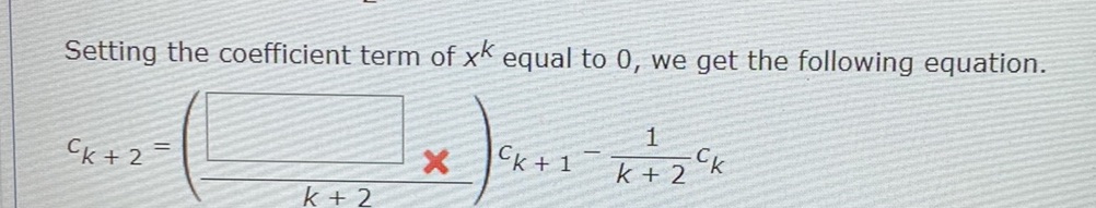 Setting the coefficient term of $x^k$ equal | StudyX