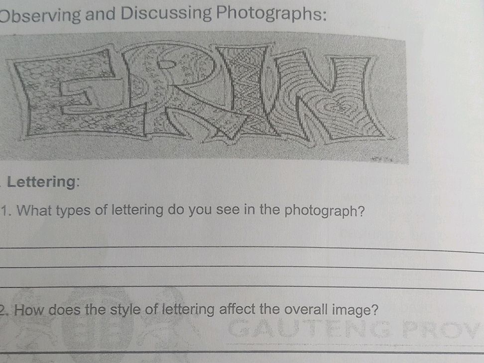 1. What types of lettering do you see in the | StudyX