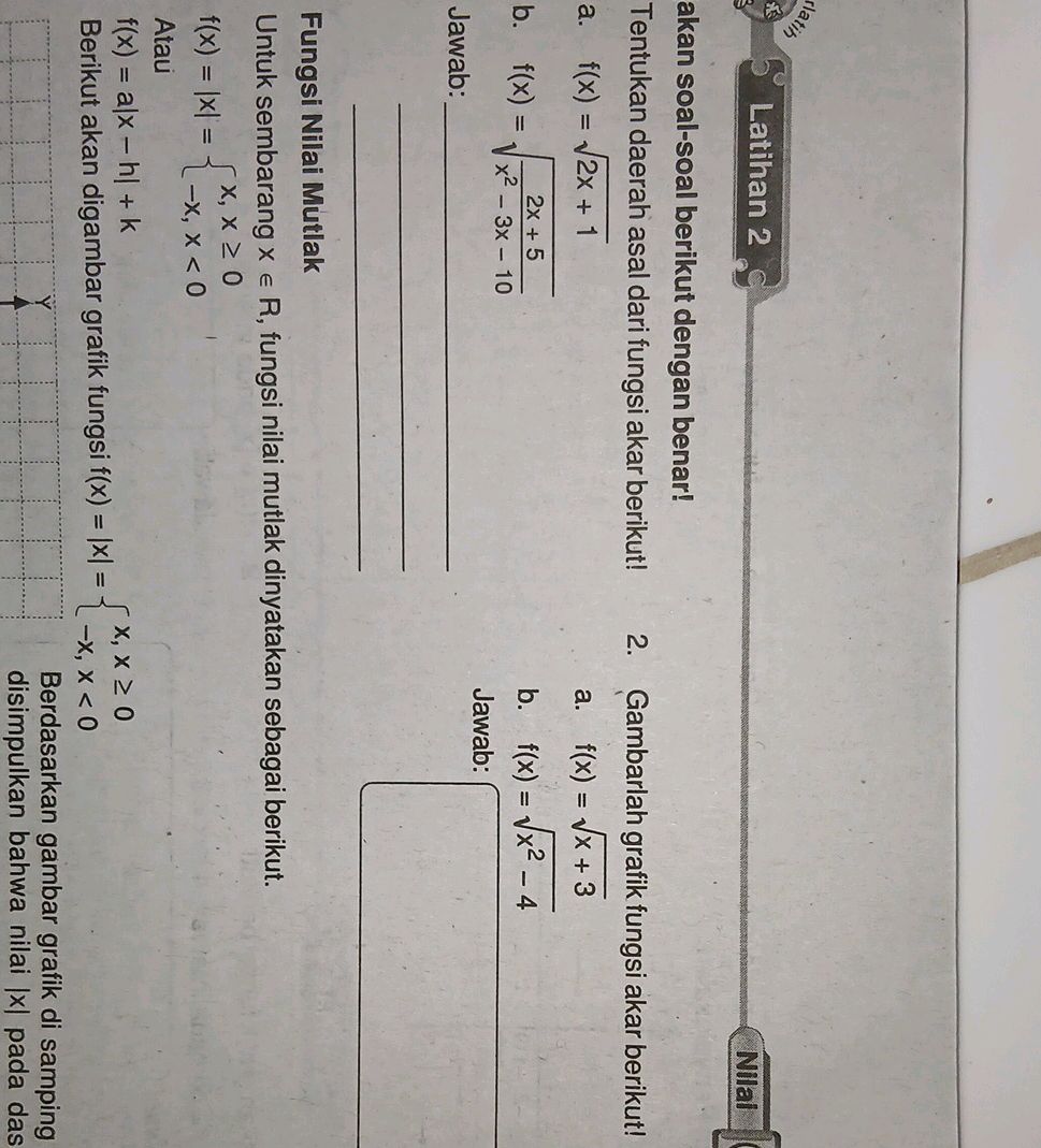 Tentukan daerah asal dari fungsi akar | StudyX