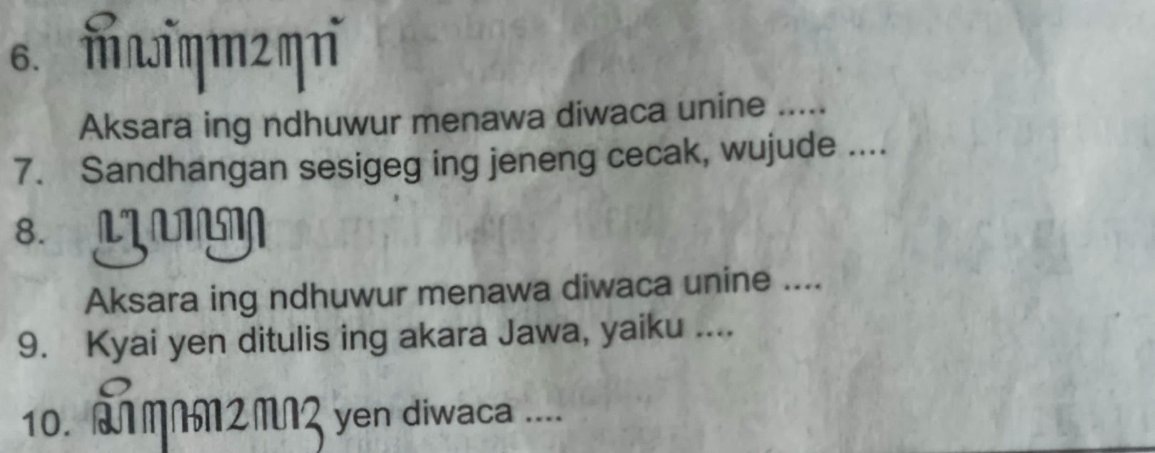 6. ทําภัพ2ๆทั Aksara ing ndhuwur menawa | StudyX