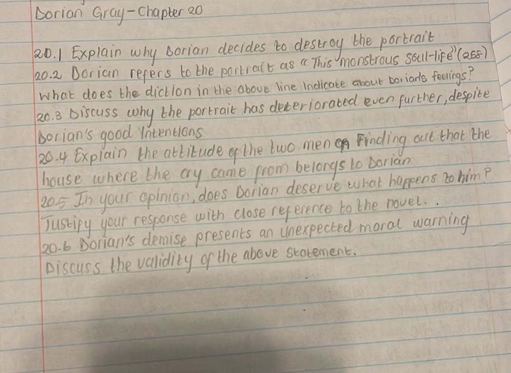 20.1 Explain why Borian decides to destroy | StudyX