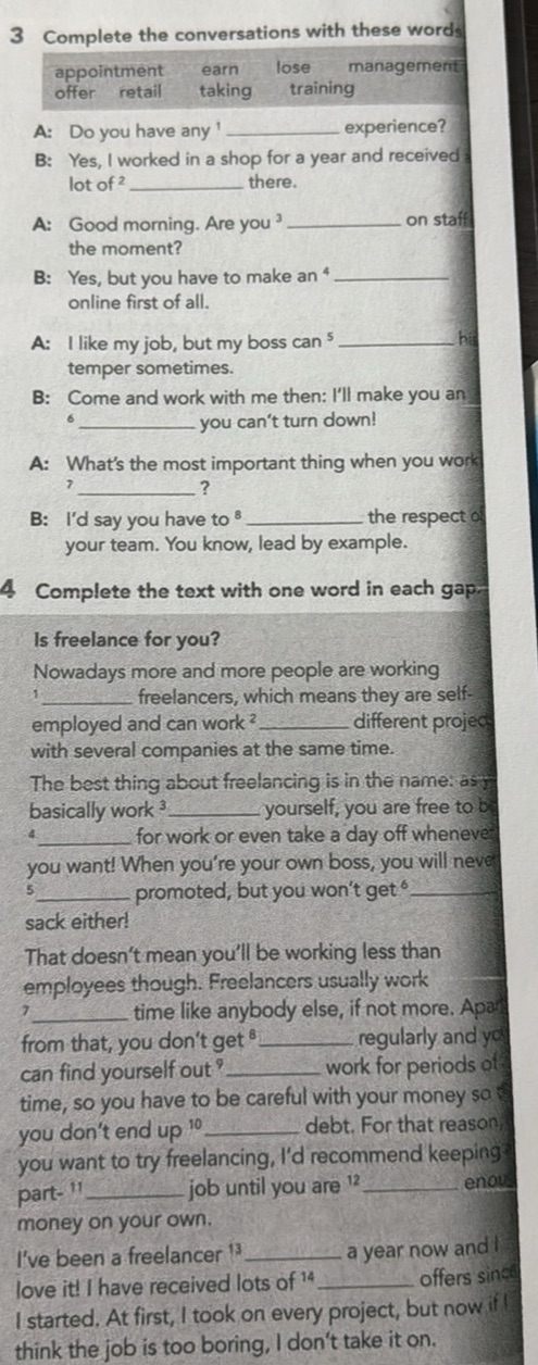 3 Complete the conversations with these | StudyX