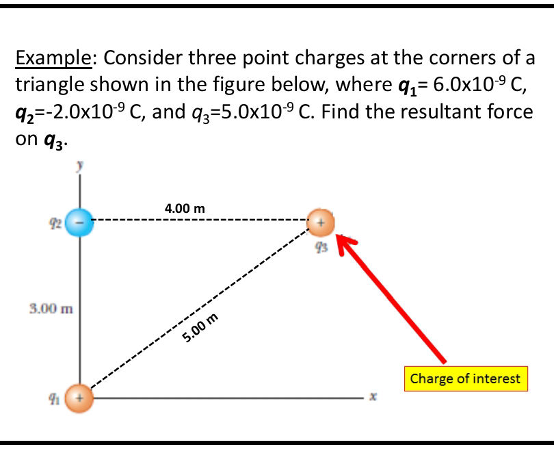 Example: Consider three point charges at the | StudyX