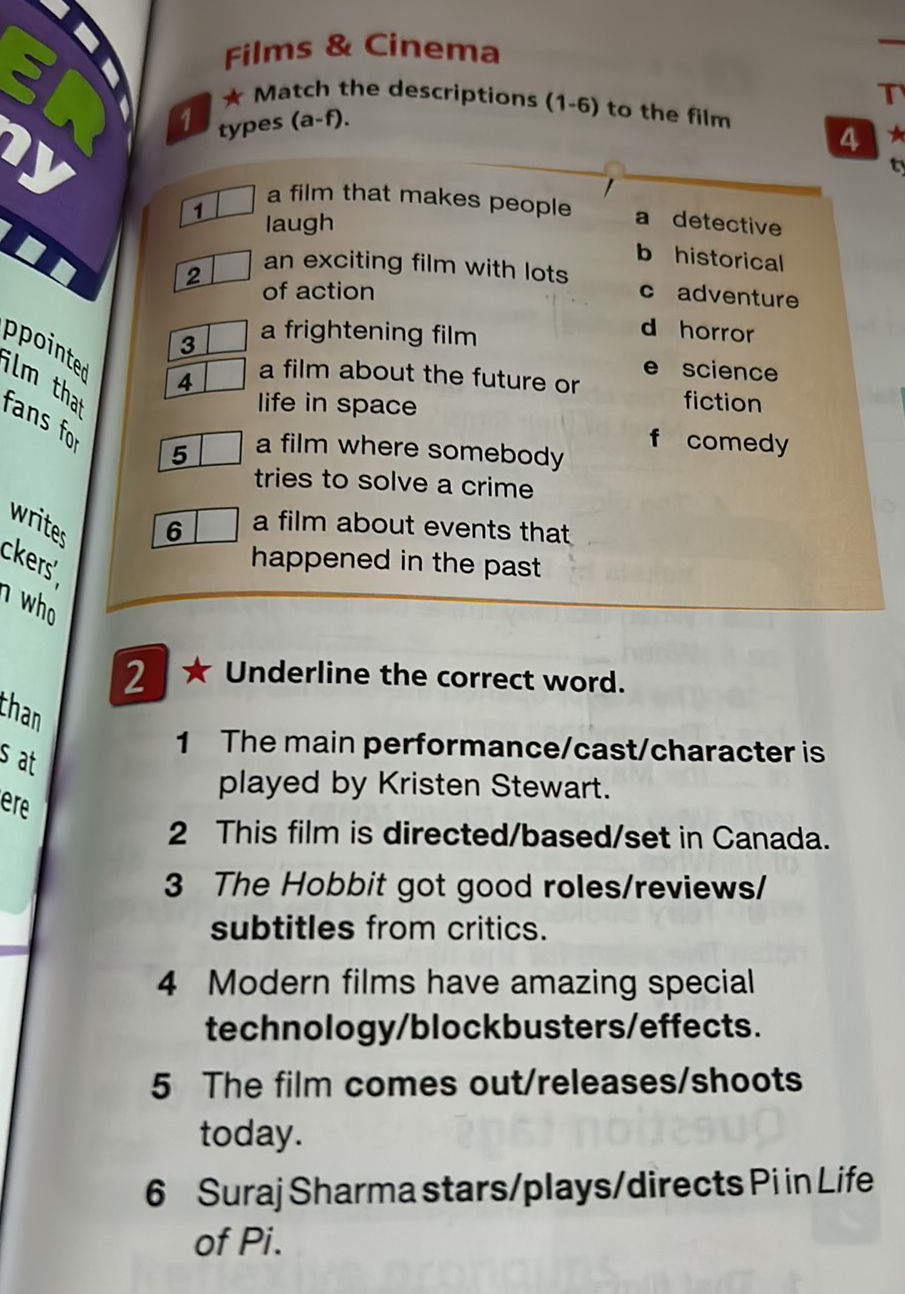 1 Match the descriptions (1-6) to the film | StudyX